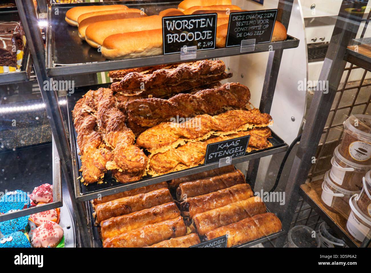 Delft, Netherlands, August 28, 2025. Fresh Dutch savory pastry snacks ...