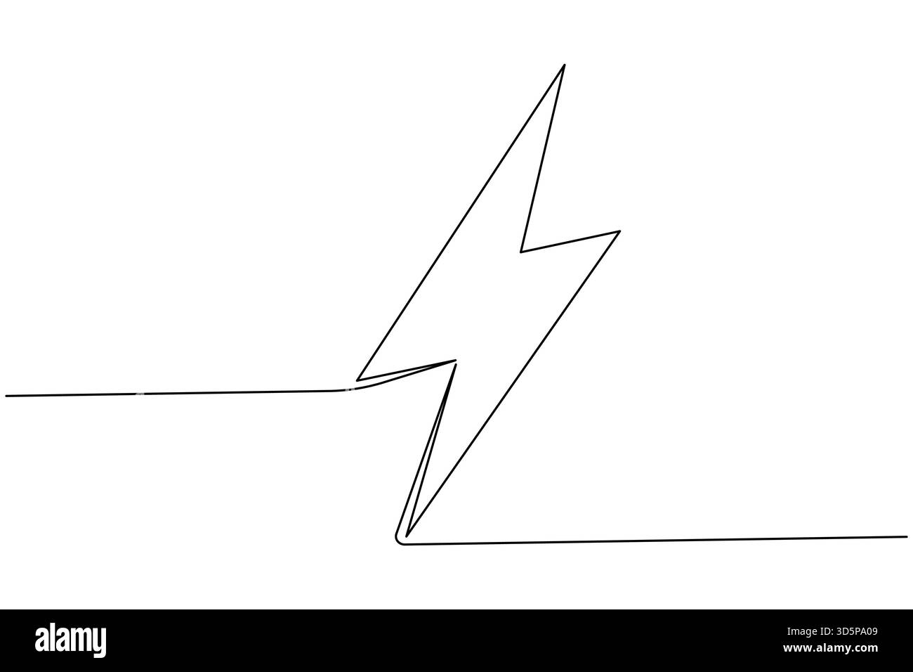 Lightning bolt single line drawing of energy bolt design symbol Stock ...