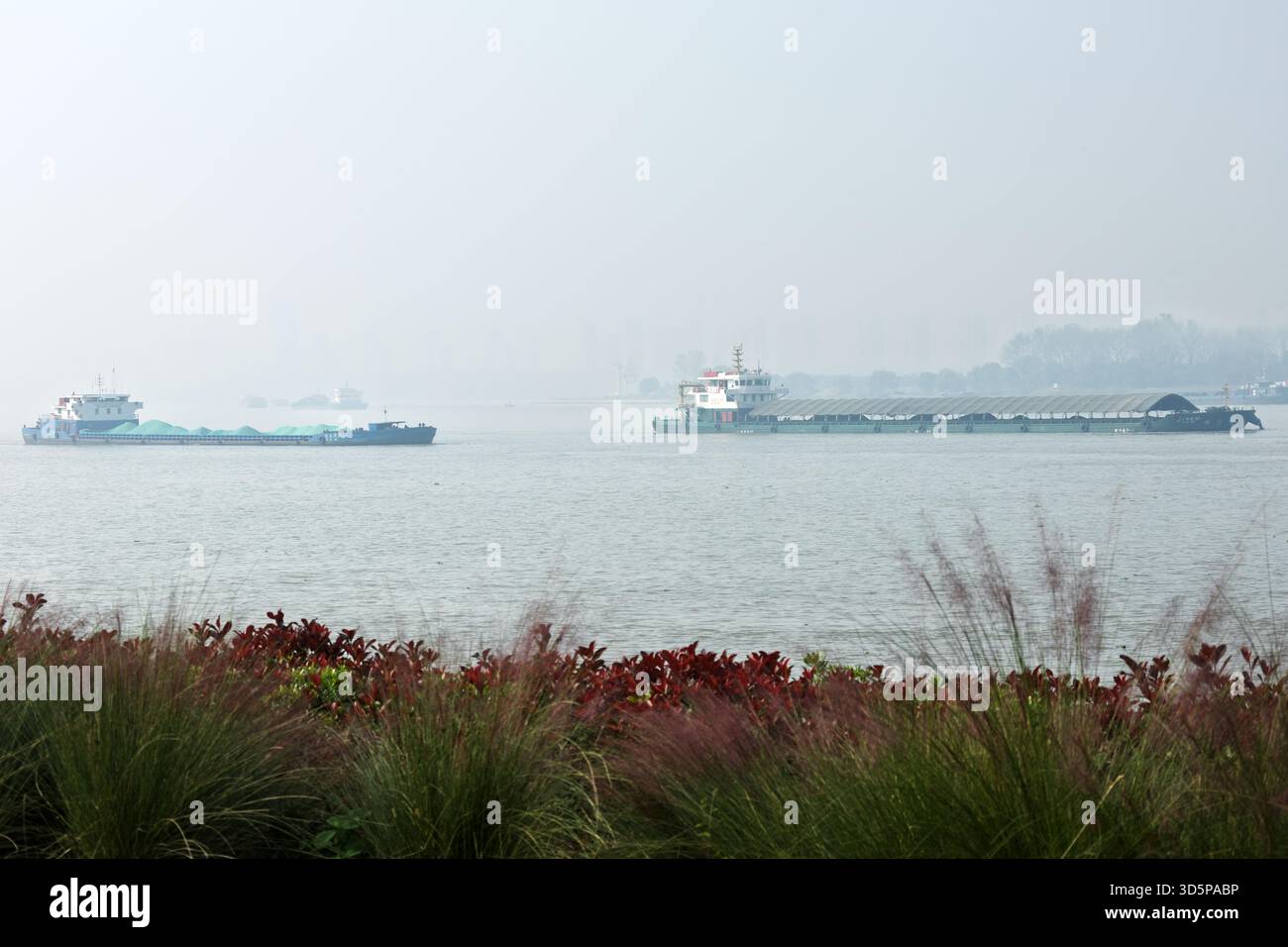 Early winter scenery along the Yangtze River in Nanjing City, east ...