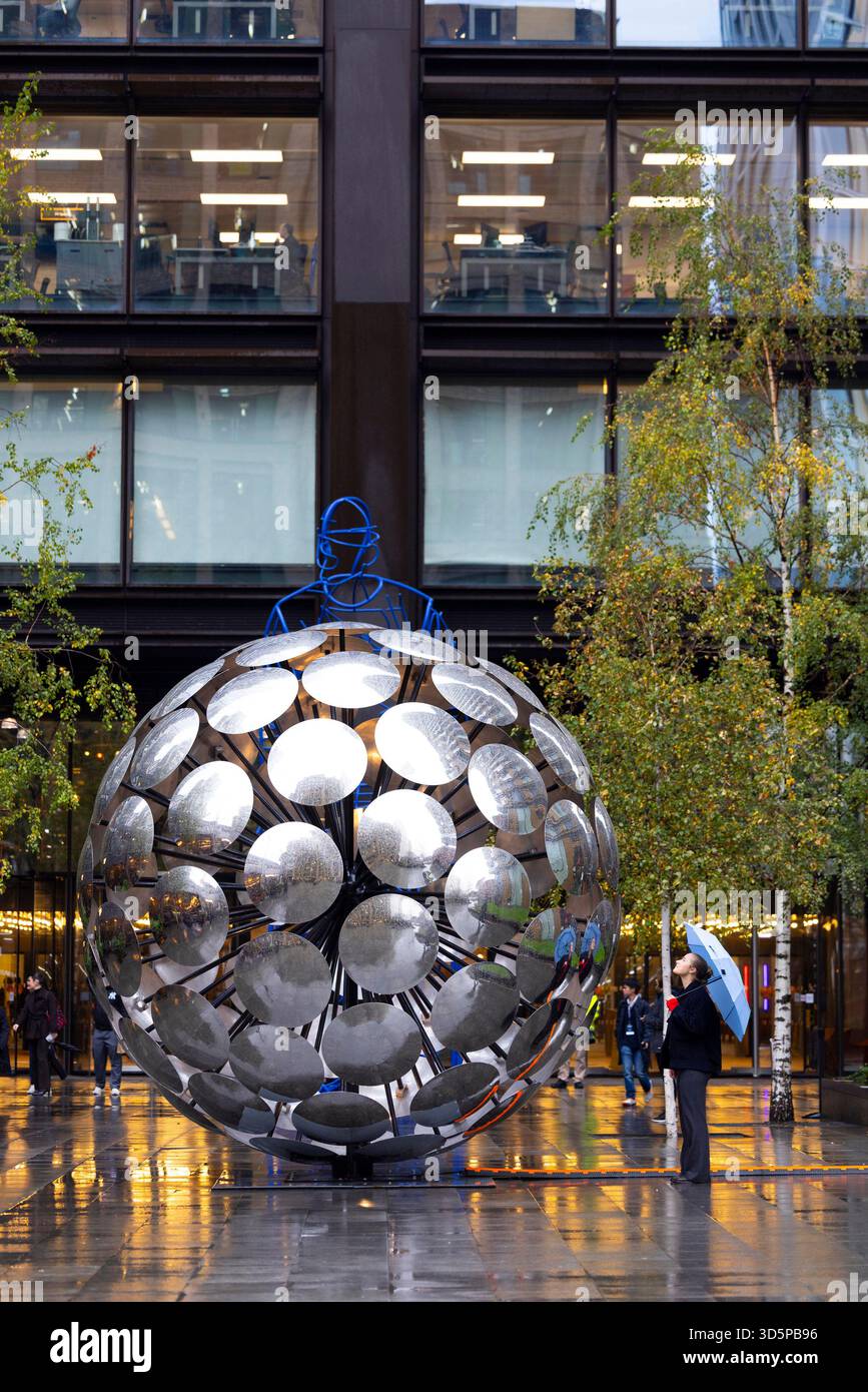 EDITORIAL USE ONLY General view of ORB by artist SpY, on display at ...