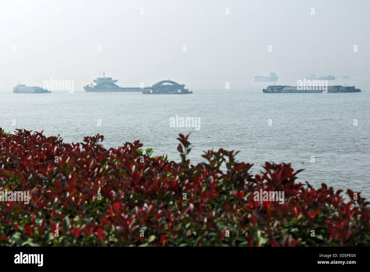 Early winter scenery along the Yangtze River in Nanjing City, east ...