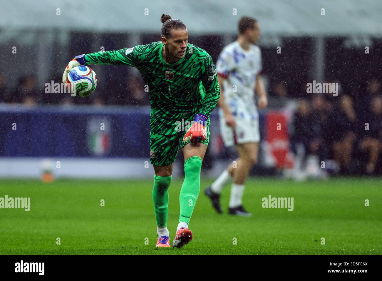 Orjan Nyland of Norway seen in action during the match between Italy ...