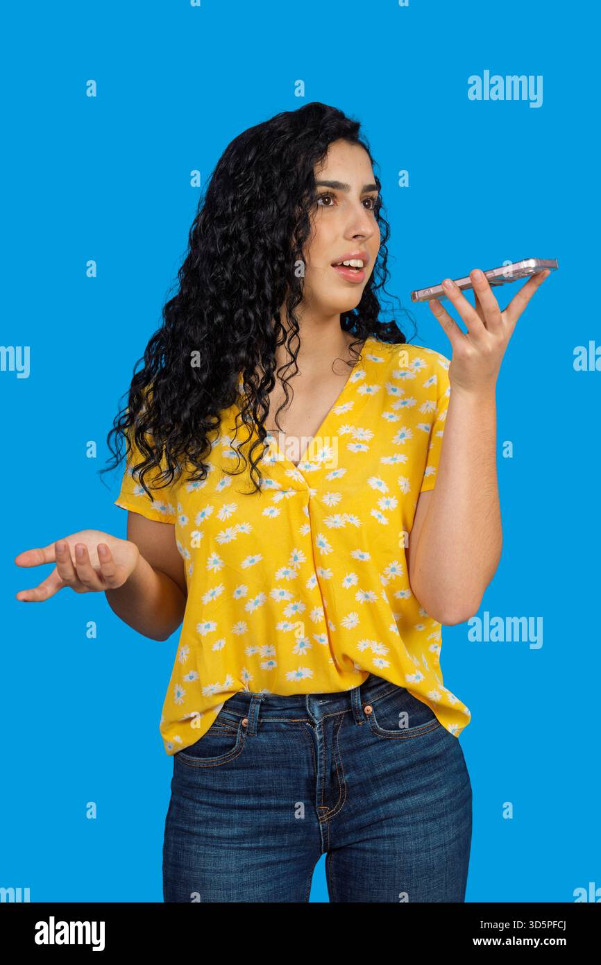 Confused woman speaking to person hi-res stock photography and images ...