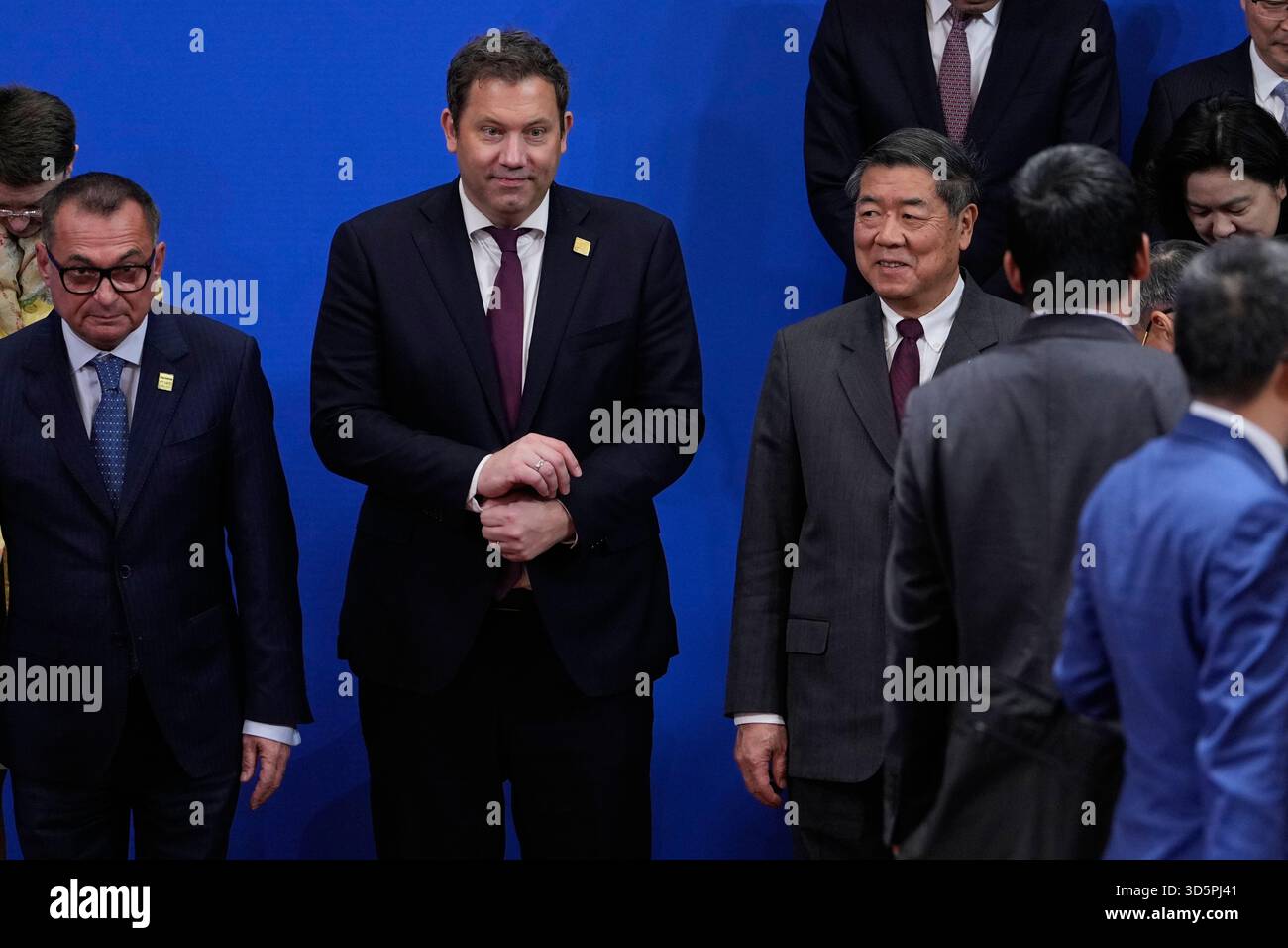 German Finance Minister Lars Klingbeil, center left, and Chinese Vice ...