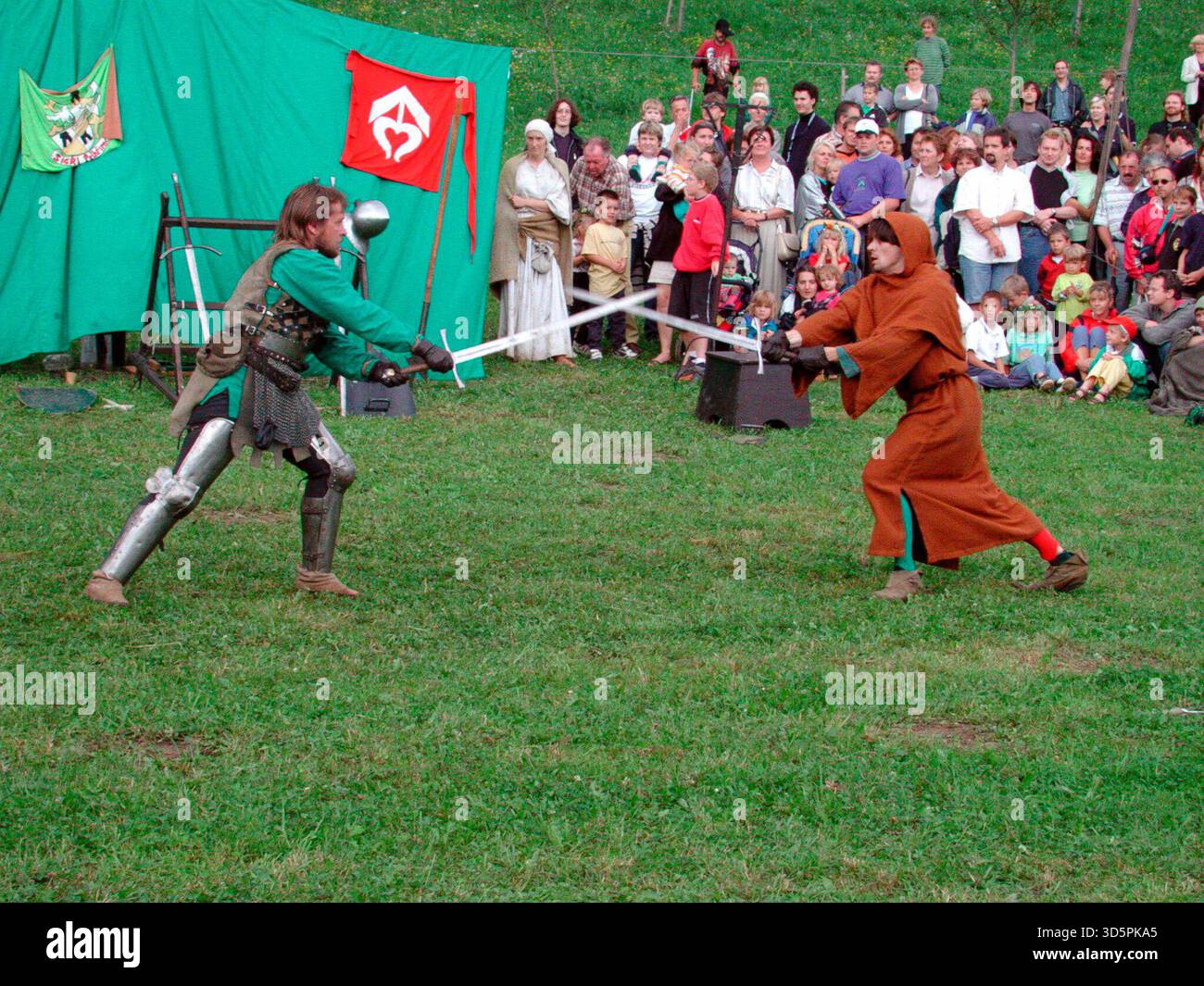 knight at a sword fighting at a medieval reenactment, european history ...