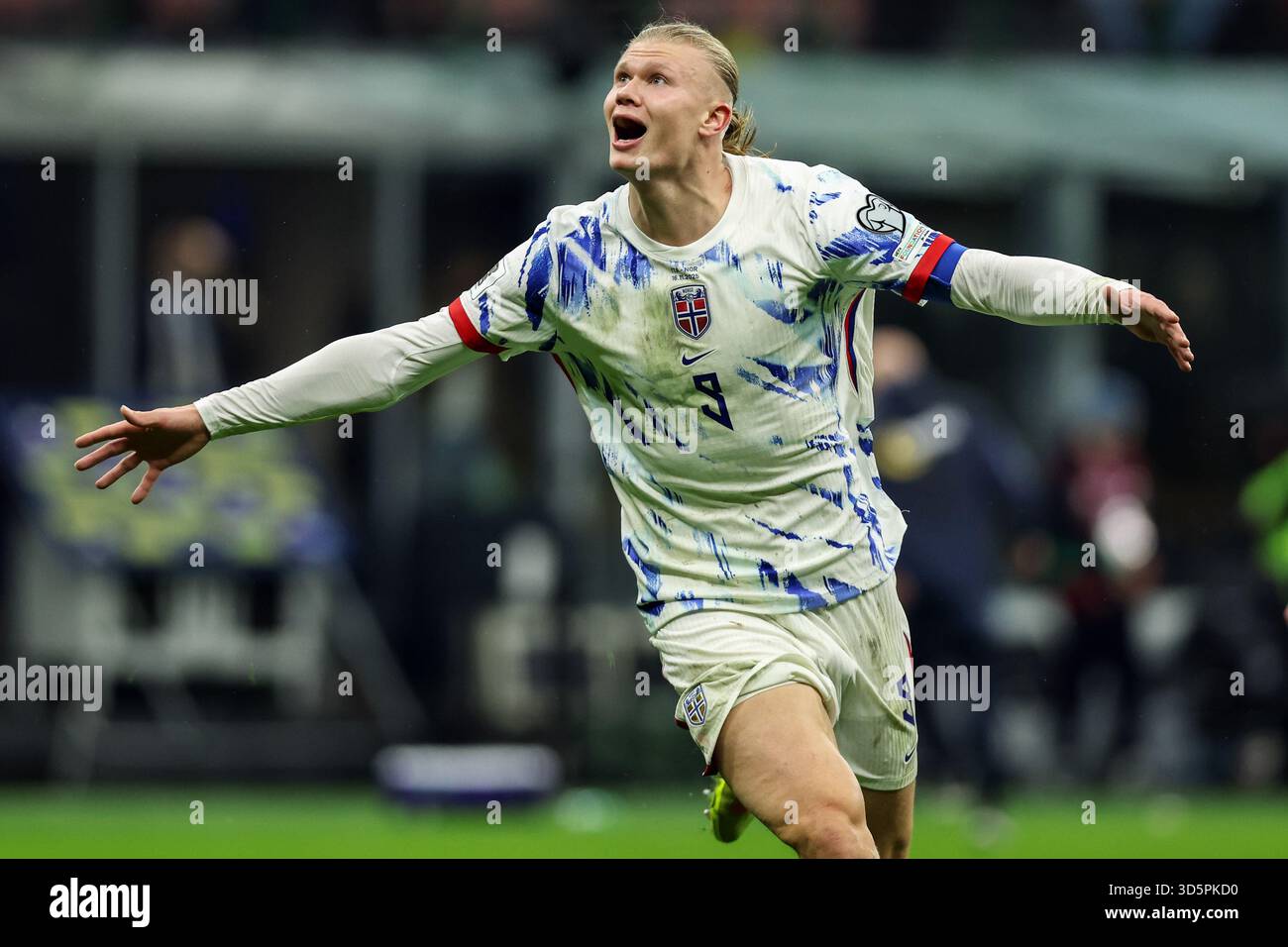 Erling Haaland of Norway seen in action during the match between Italy ...