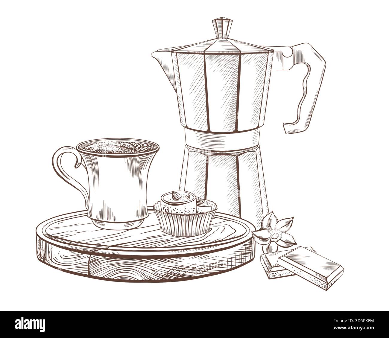 Coffee turkish traditional dessert Stock Vector Images - Alamy