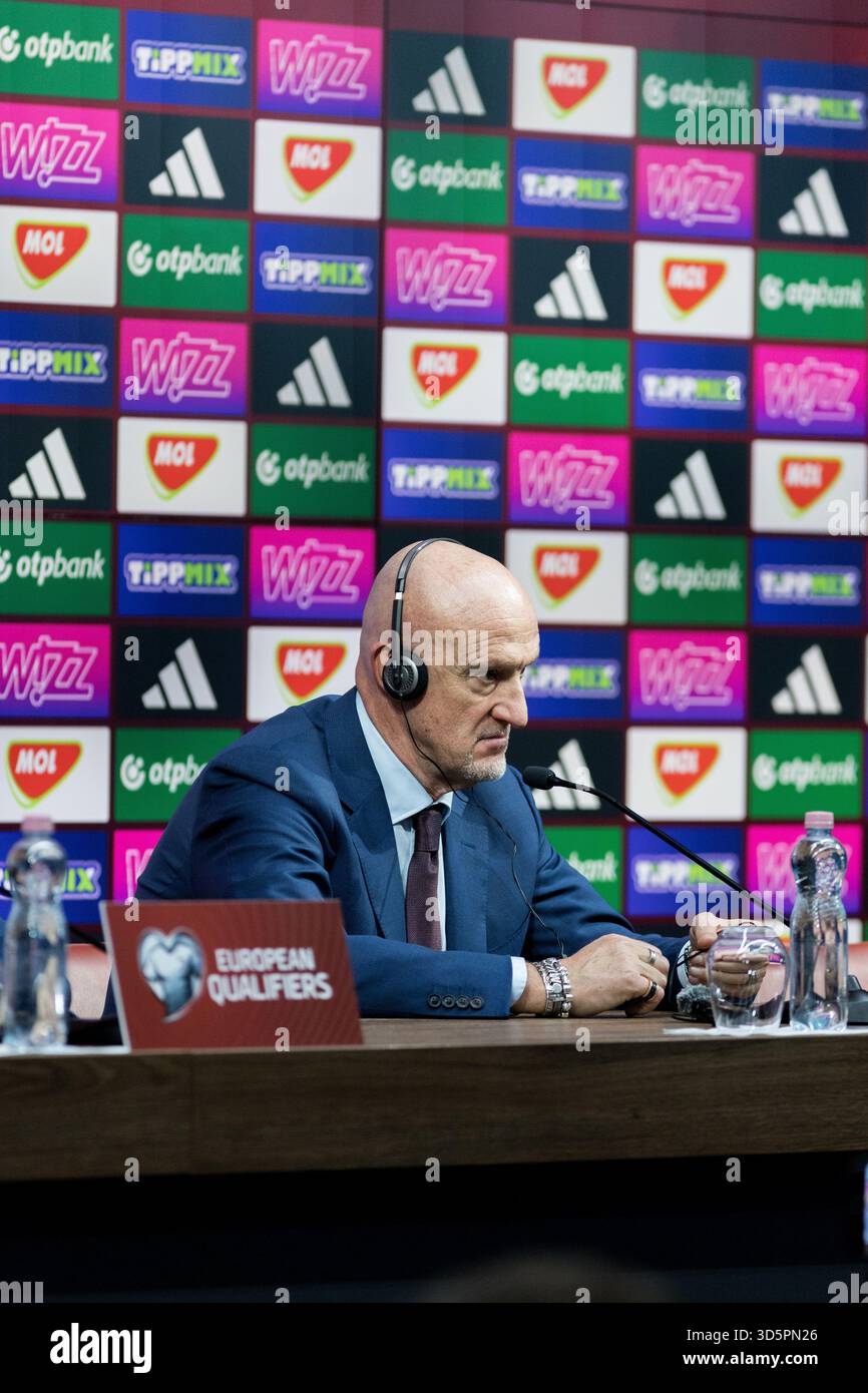 Budapest, Hungary. 16th, November 2025. Head coach Marco Rossi of ...