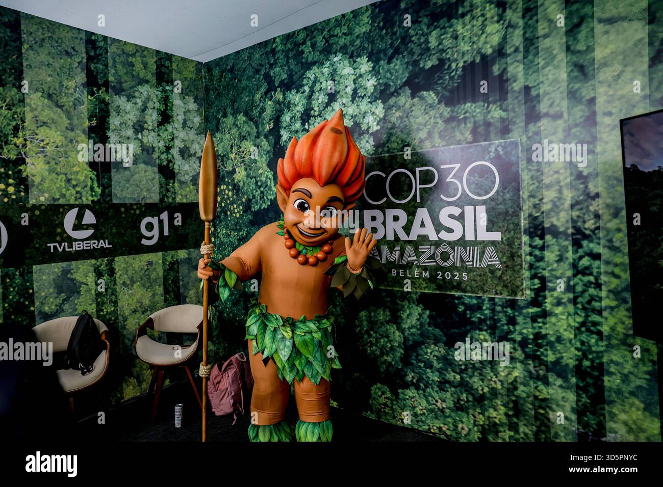 November 15, 2025, Belem, Brazil, Brazil: Curupira, the COP30 mascot ...