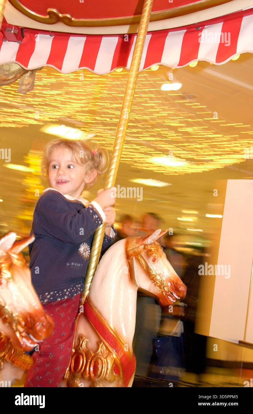 children carousel on a playground, leisure and outdoor activity for ...