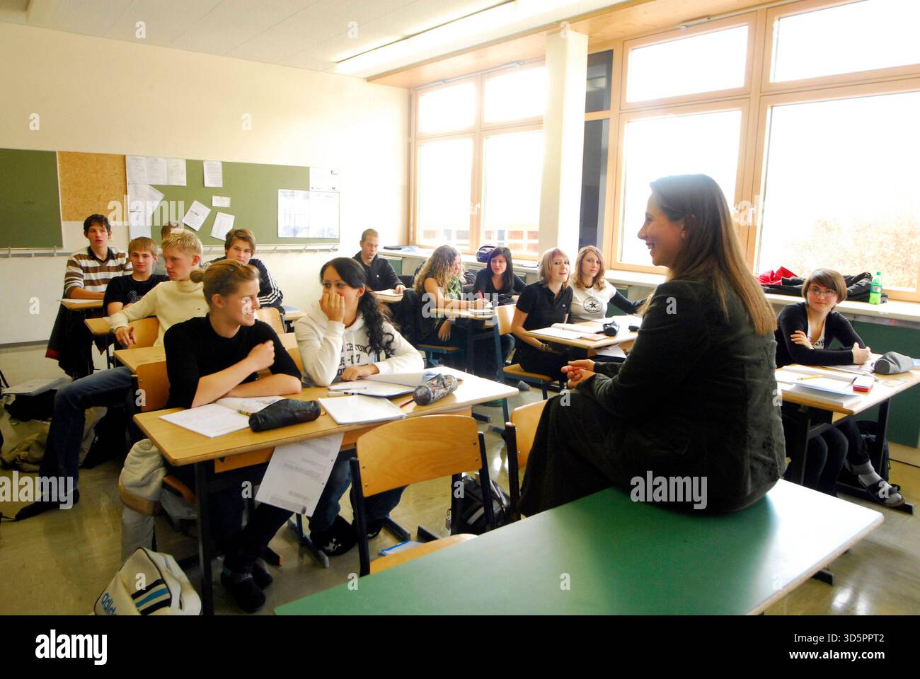 a class or classroom in a school as place for education class or ...