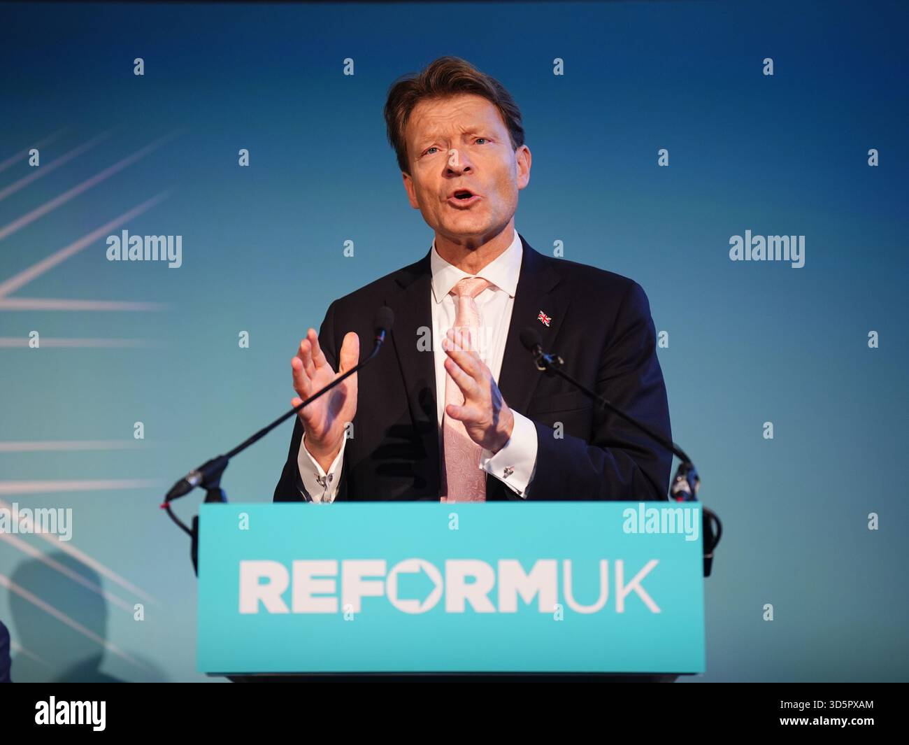 Reform UK deputy leader Richard Tice speaks during a Reform UK press ...