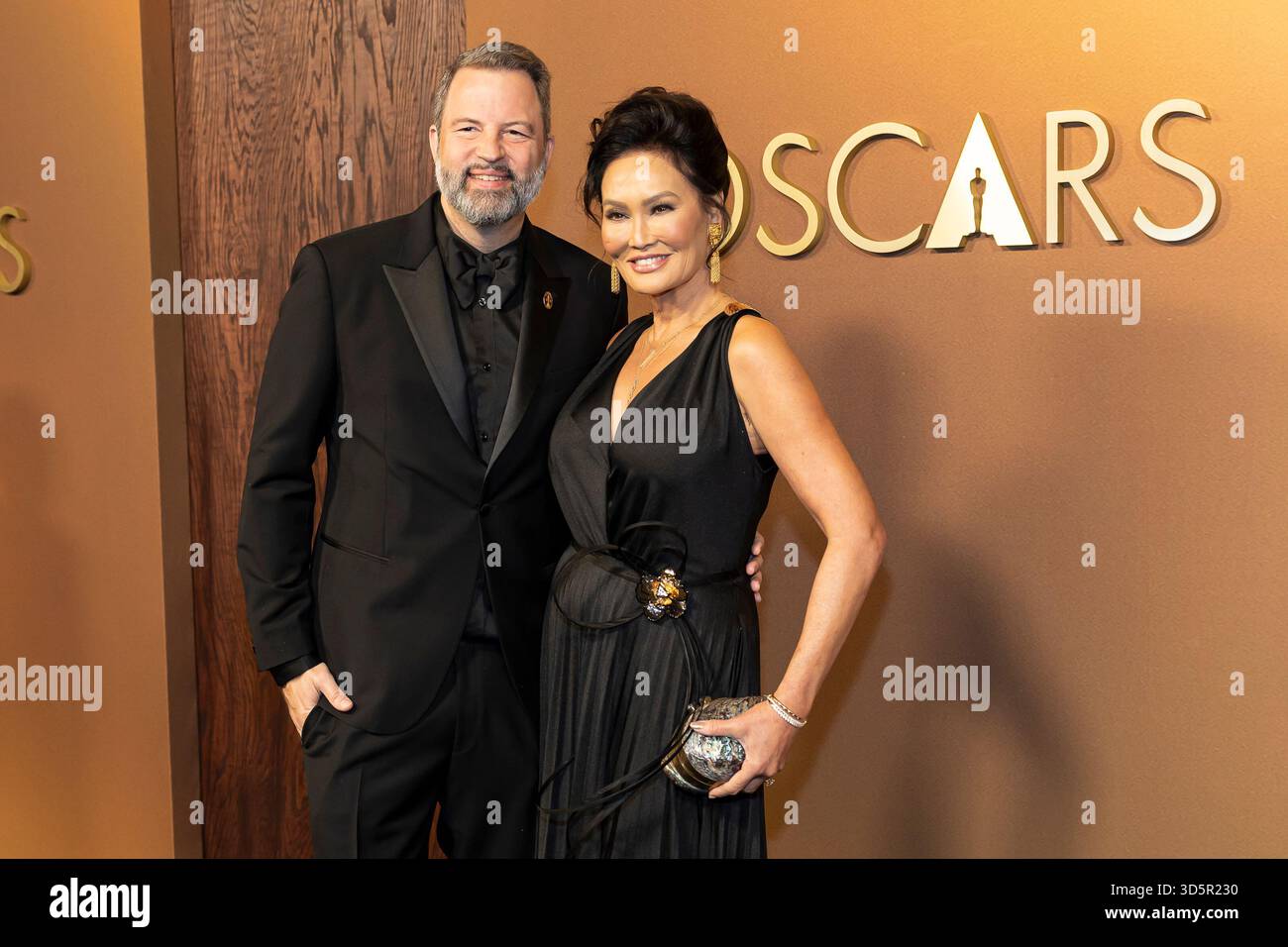 Paul Debevec and Tia Carrere attend the arrivals of the 16th Governors ...