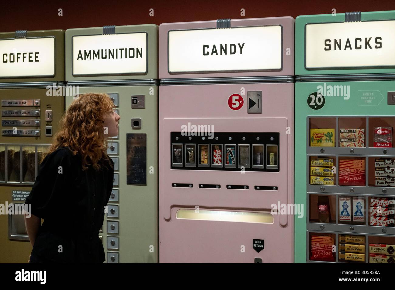 London, UK. 17 November 2025. A staff member with Vending machines from ...