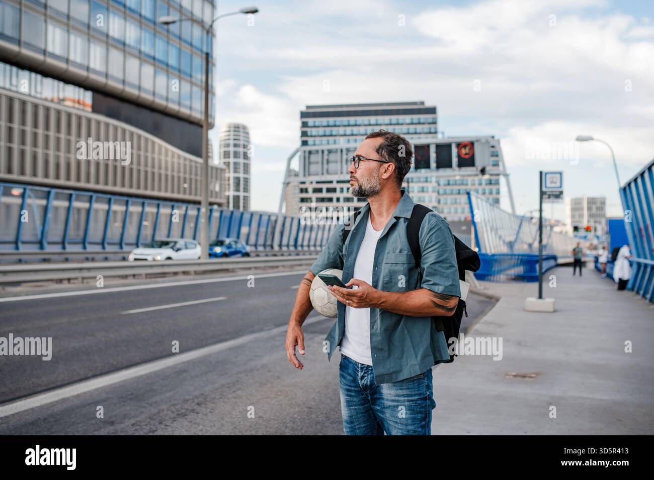Bearded man backpack training hi-res stock photography and images - Alamy