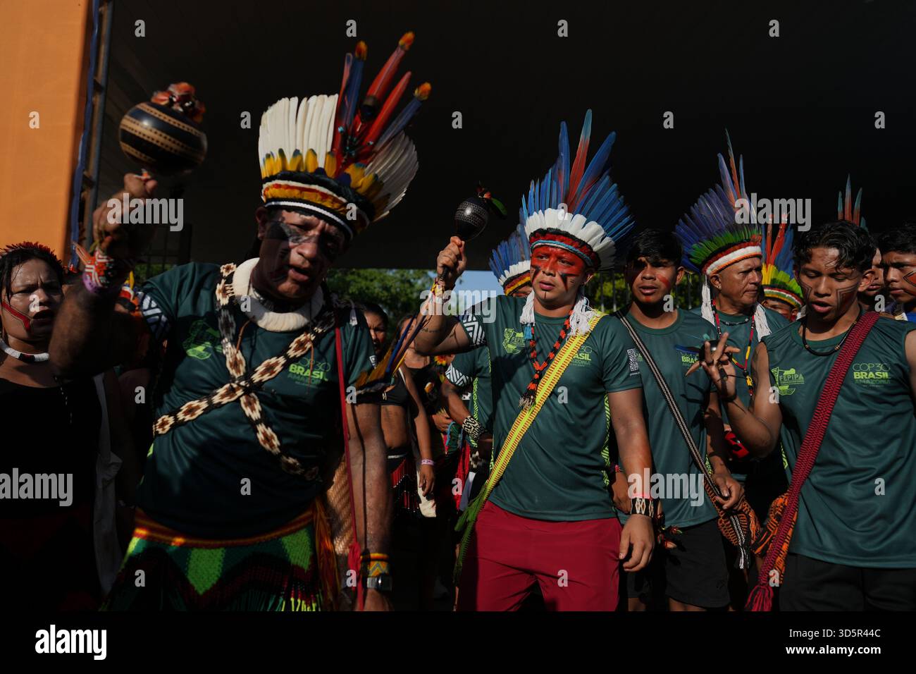 Indigenous peoples demonstrate during a climate protest during the ...