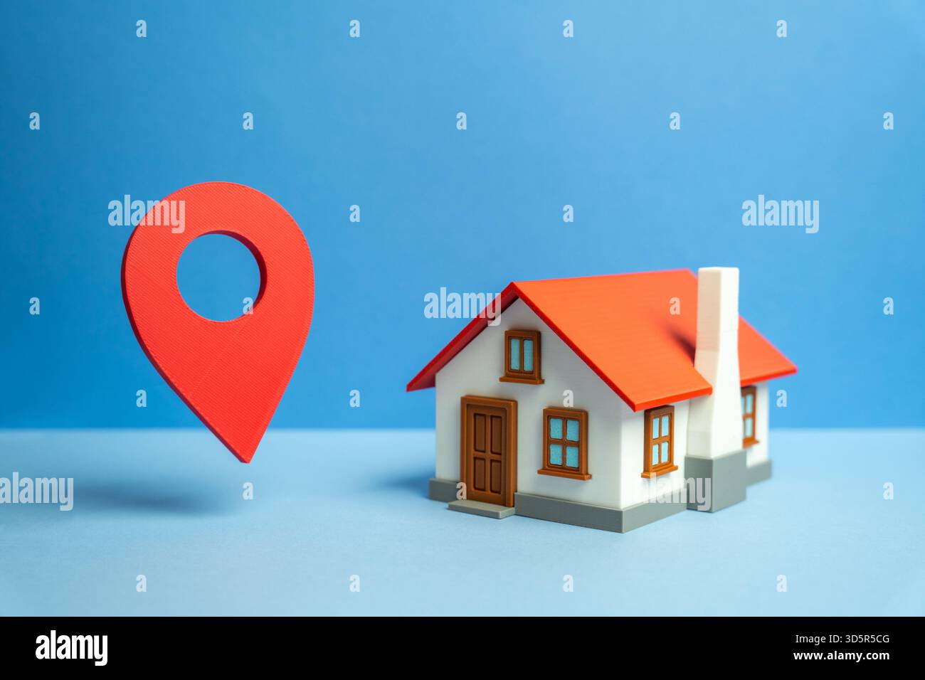 House and geolocation sign. Accessibility to infrastructure and ...