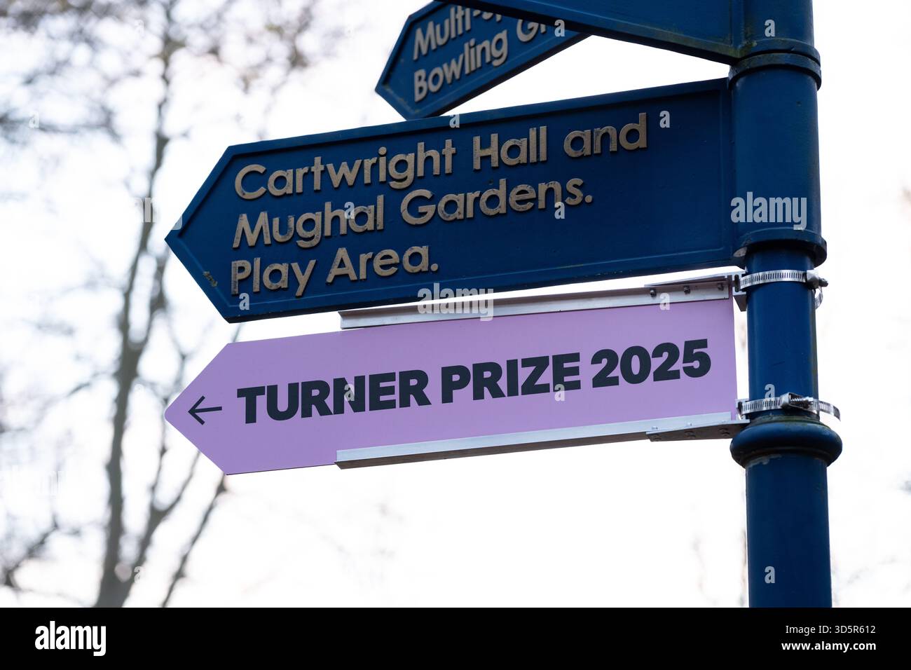 Turner Prize 2025 exhibition sign, held at Cartwright Hall Art Gallery ...
