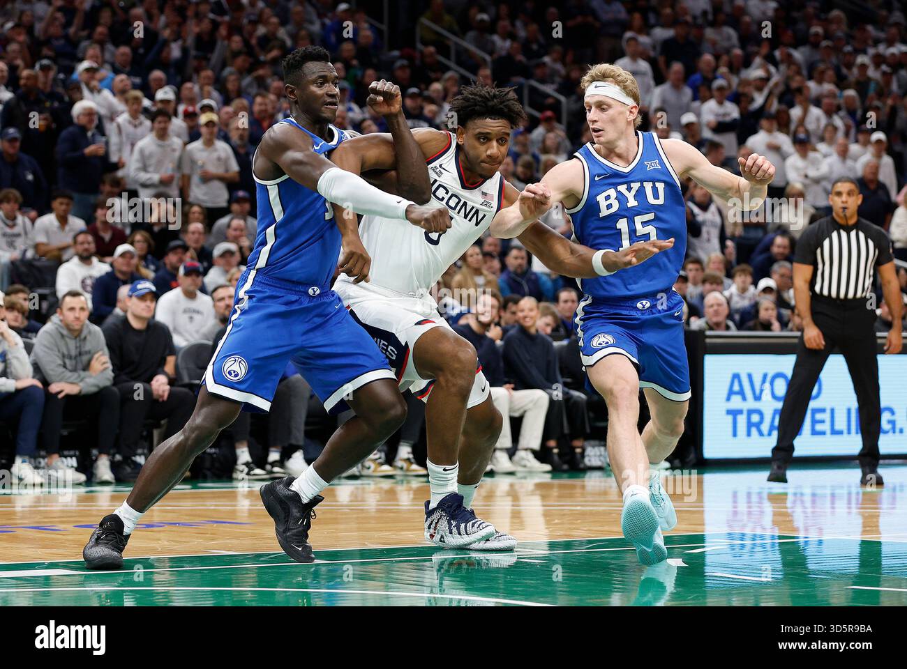 BOSTON, MA - NOVEMBER 15: Keba Keita #13 of the BYU Cougars, Tarris ...