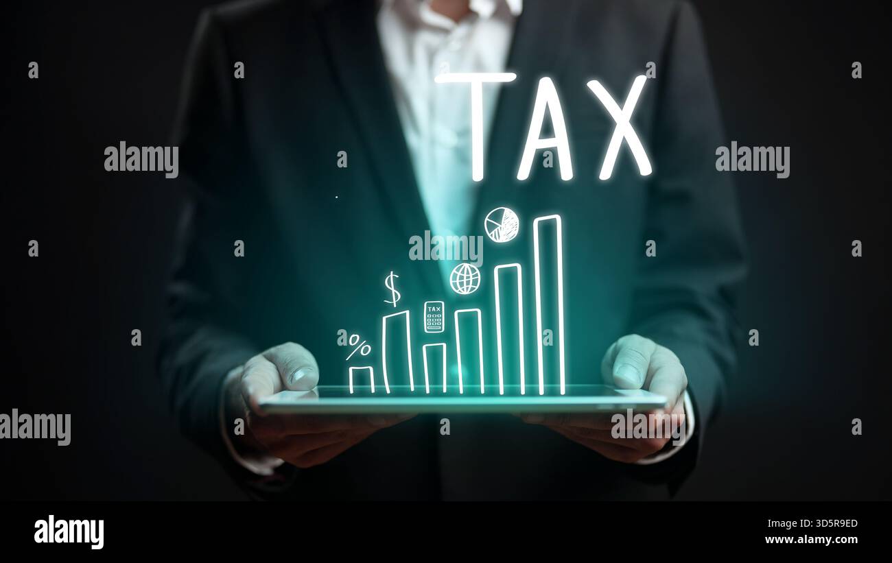Tax data analysis shown hi-res stock photography and images - Alamy