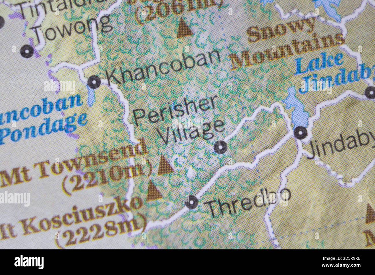 Perisher Village - New South Wales (NSW), Australia colour atlas map of ...