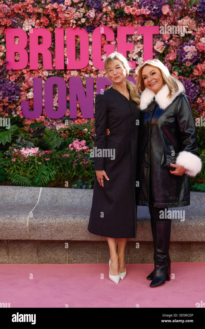 Renee Zellweger, left, and writer Helen Fielding pose for photographers ...