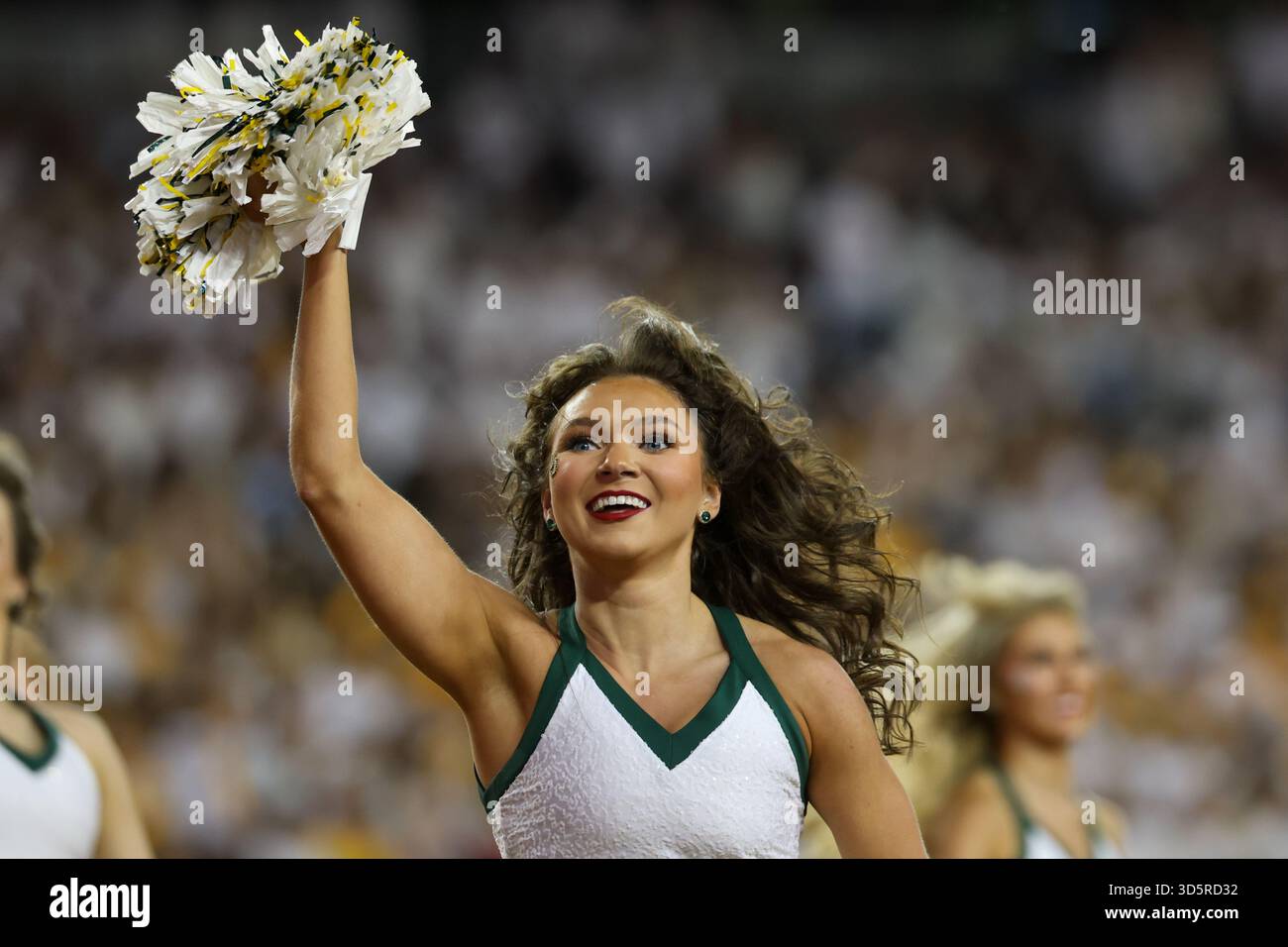WACO, TX - NOVEMBER 15: A Baylor pom squad member performs during the ...