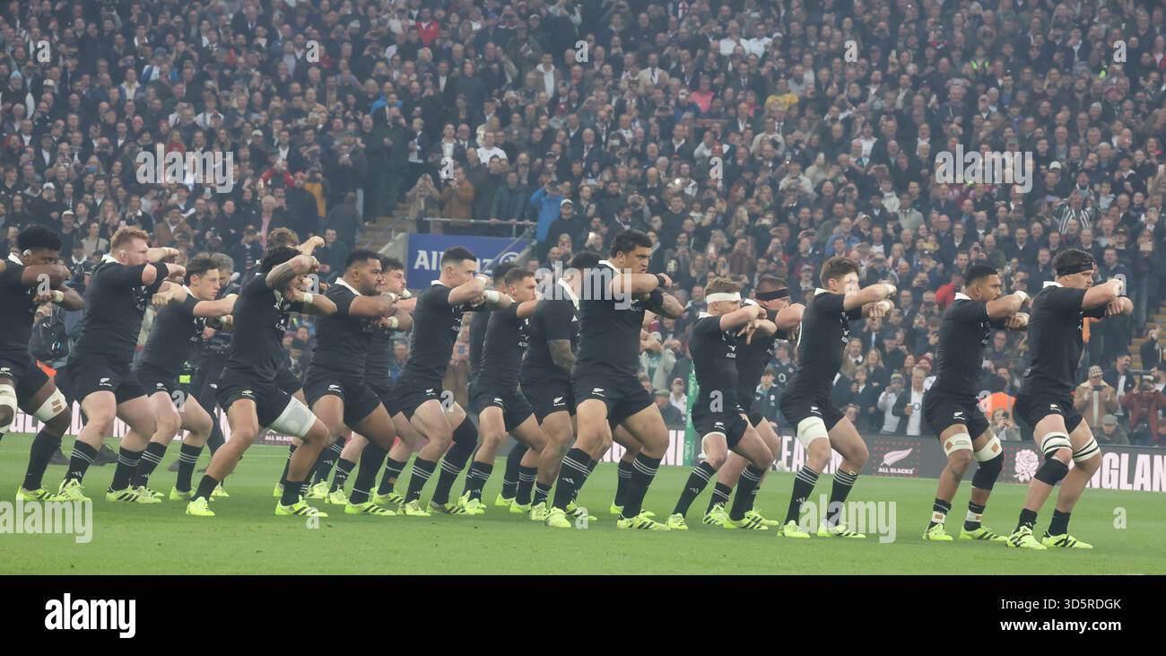 New Zealand Team doing the Haka during Quilter Nations Series match ...