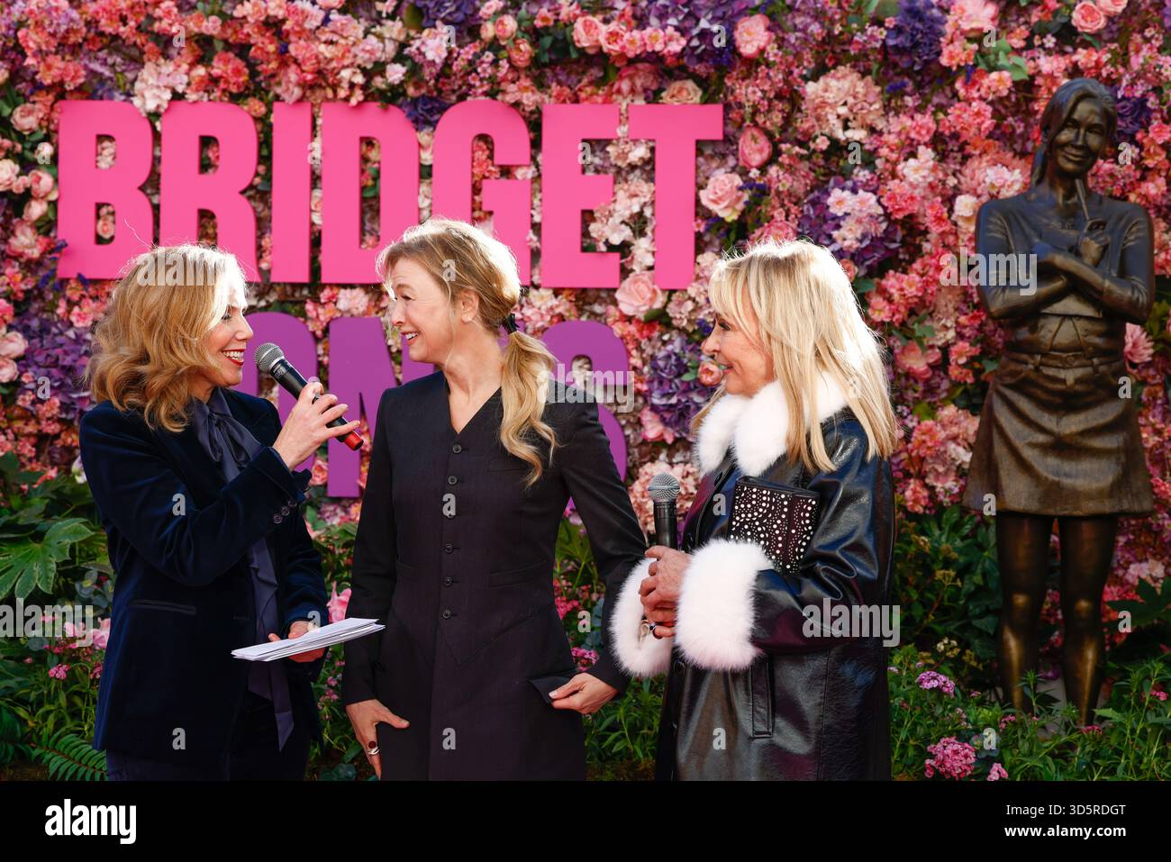 Sally Phillips, from left, interviews Renee Zellweger and writer Helen ...