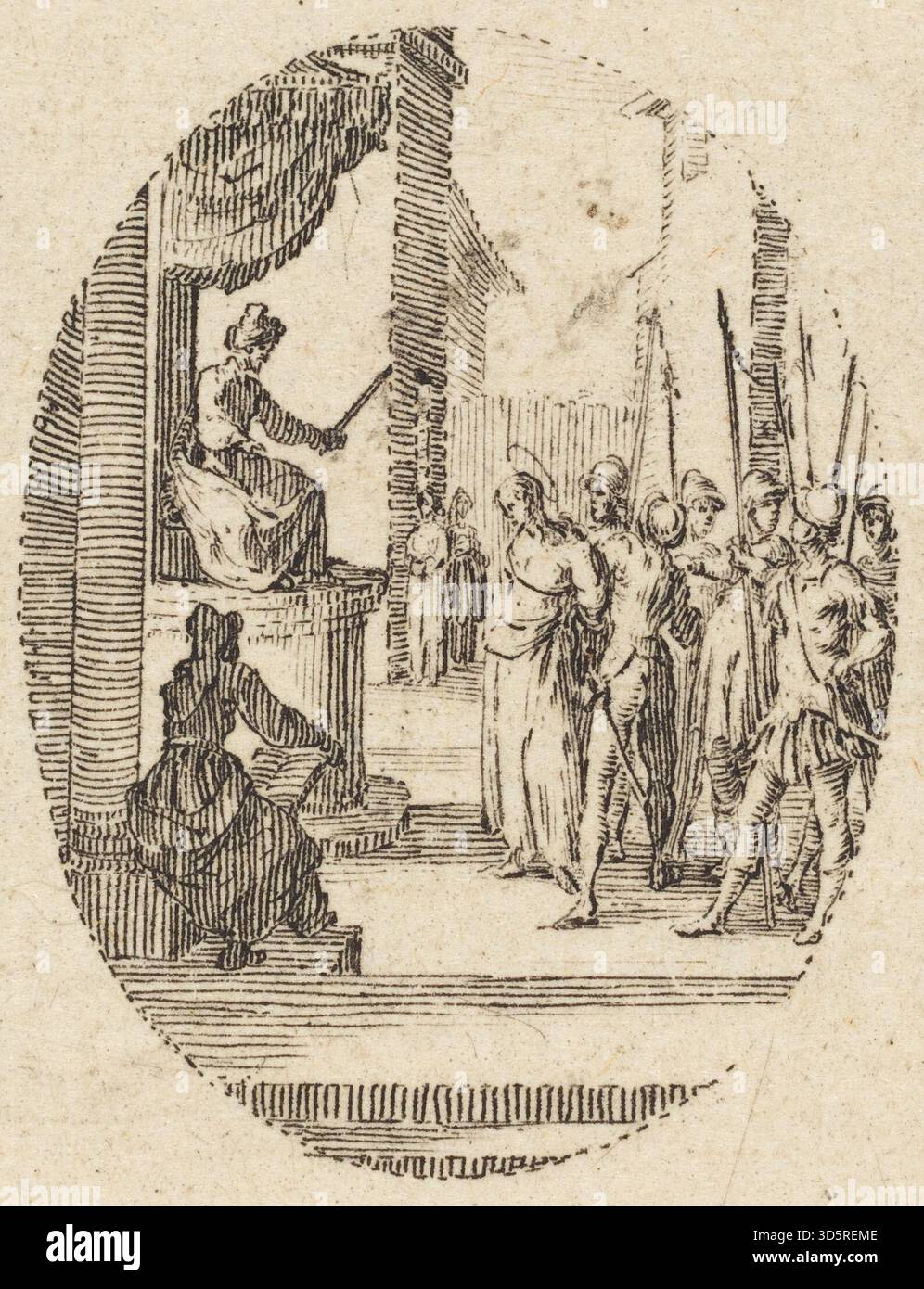 Engraving of Ecce Homo by Jacques Callot, circa 1631, depicting Jesus ...