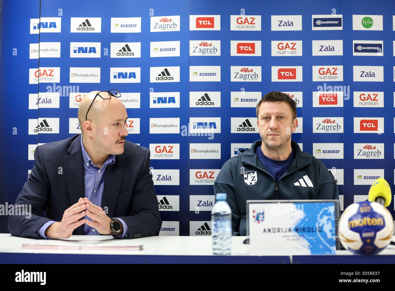 HC Zagreb Head Coach Andrija Nikolic speaks during a HC Zagreb press ...