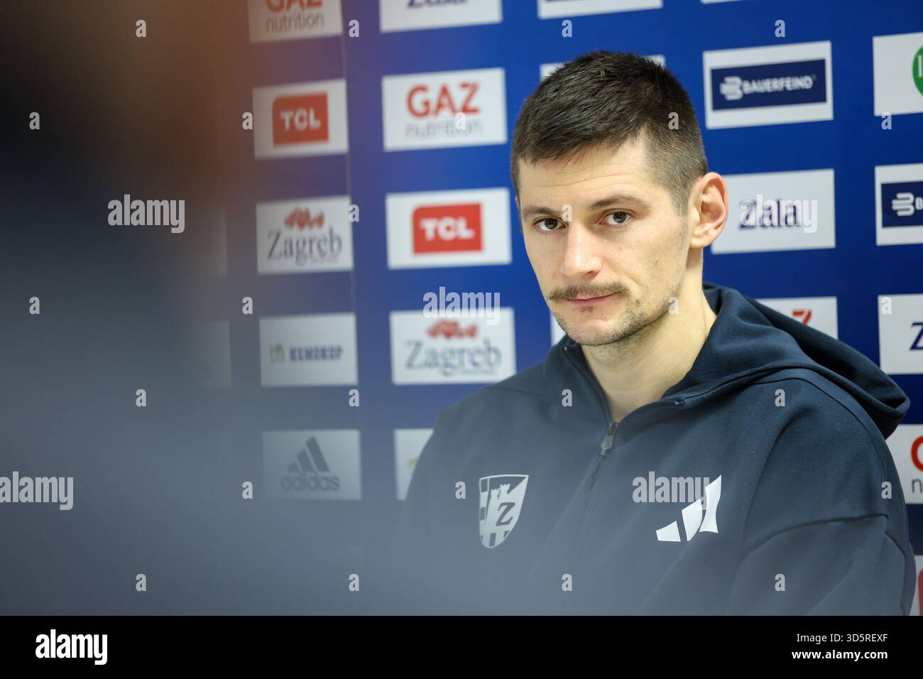 Aleks Kavcic of HC Zagreb speaks during a HC Zagreb press conference at ...