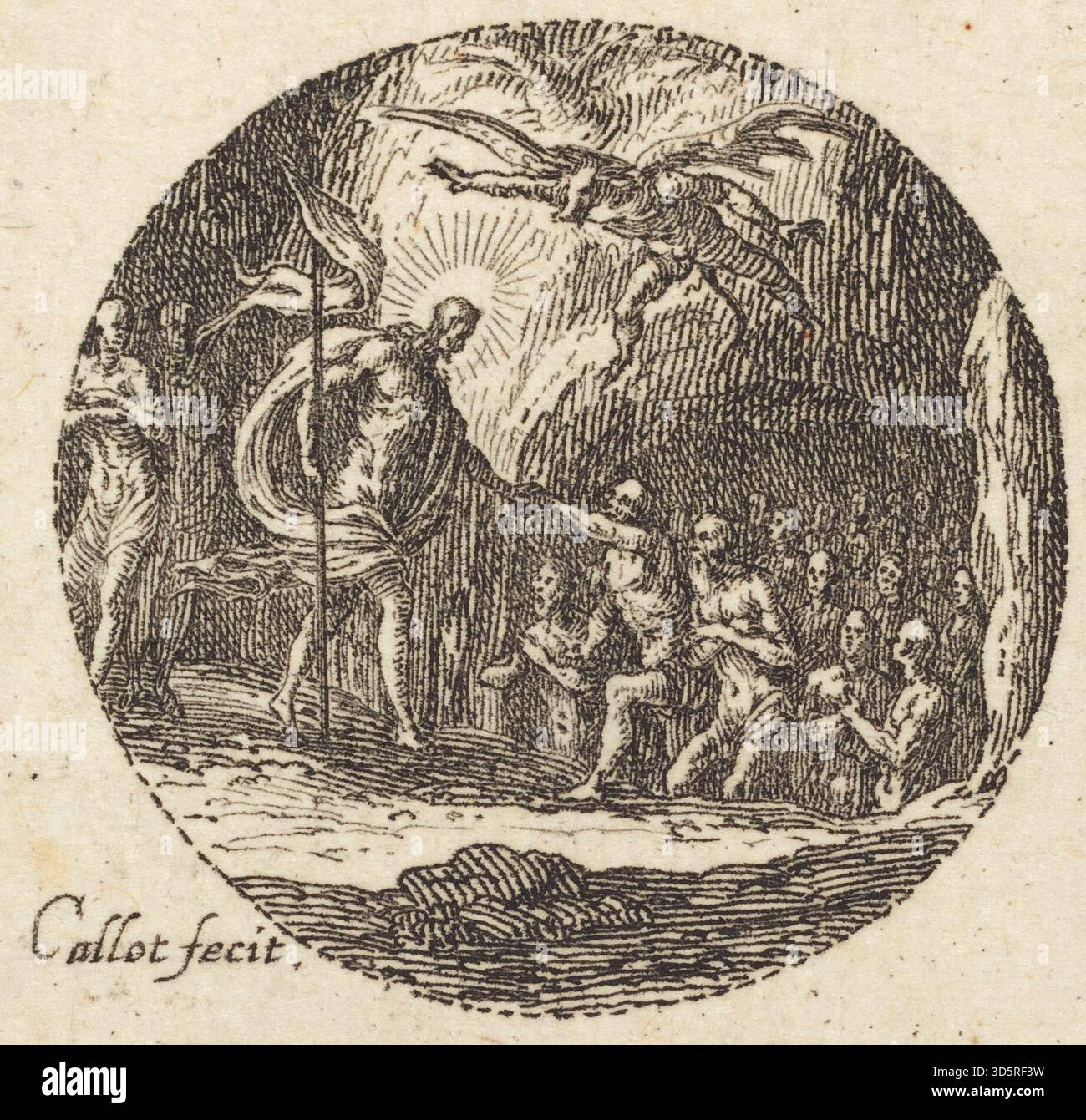Etching by Jacques Callot from 1631 depicting The Entombment of Christ ...
