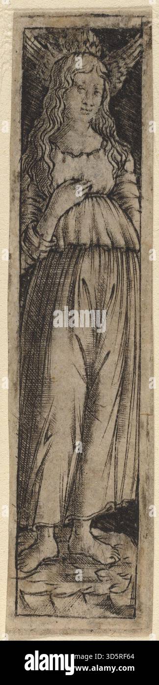 Shows a generic saint figure, depicted in traditional religious attire ...
