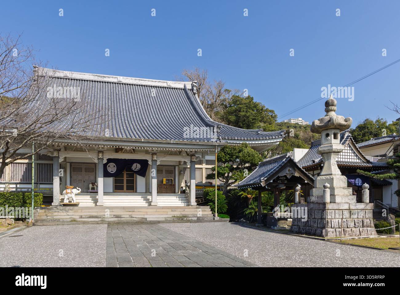 Nagasaki, Japan - March 22, 2025: Daion-ji Temple wityh large latern an ...