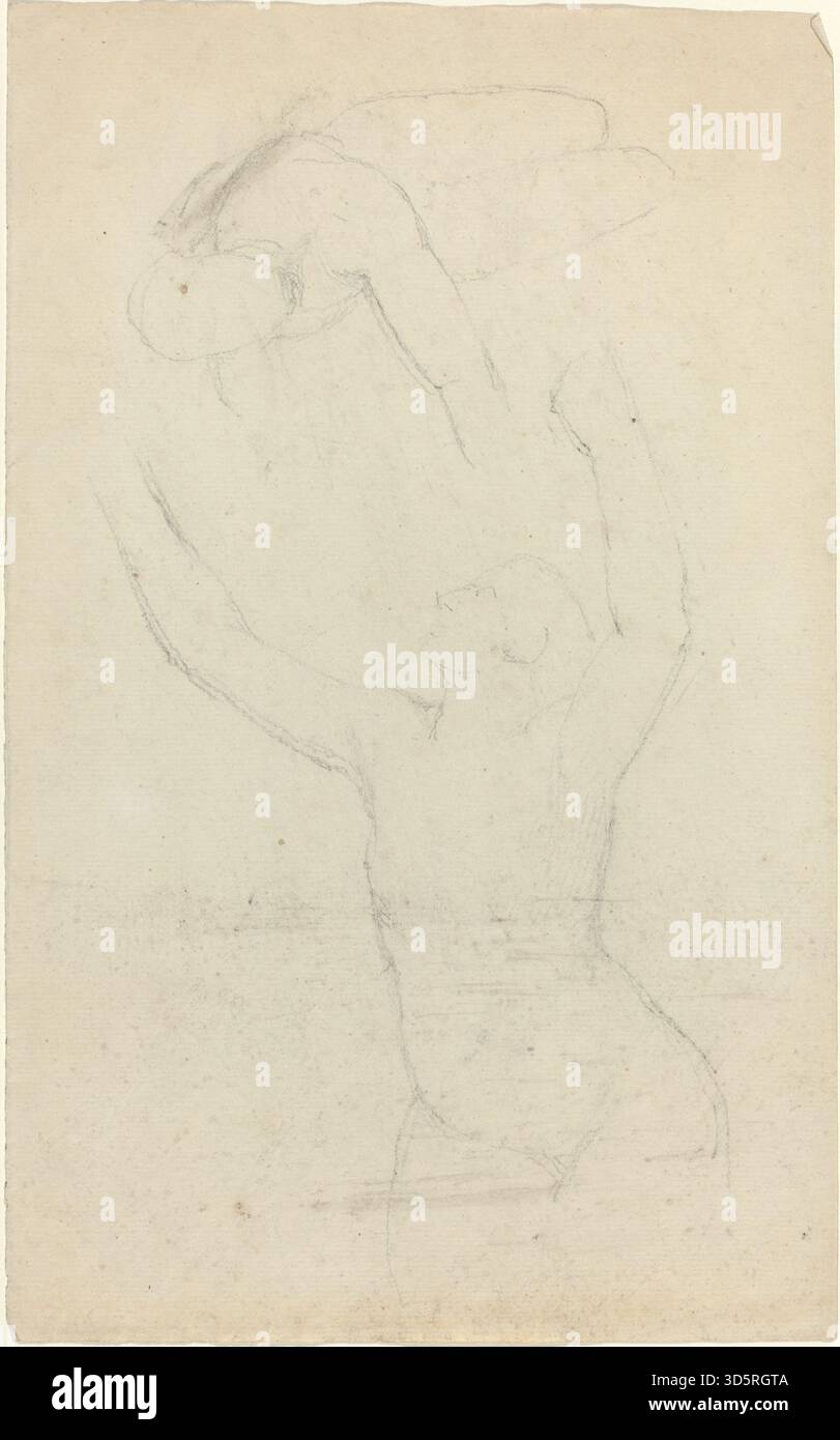 A drawing by John Flaxman depicting two airborne figures reaching out ...
