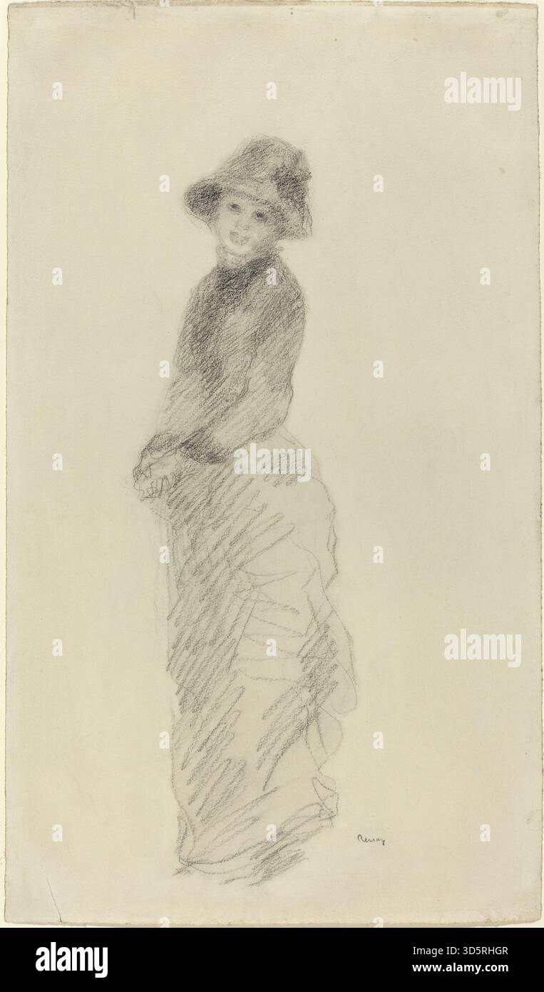 A painting by Auguste Renoir from around 1880 depicting a young woman ...