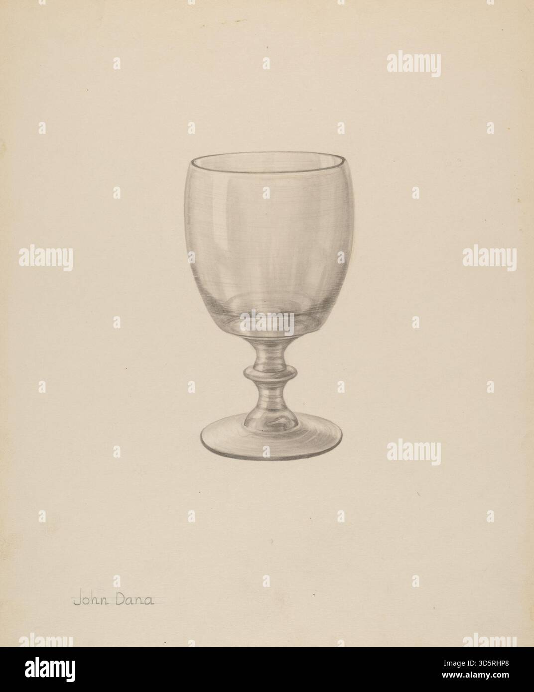 A circa 1940 goblet by John Dana showing a stemmed form, rounded bowl ...
