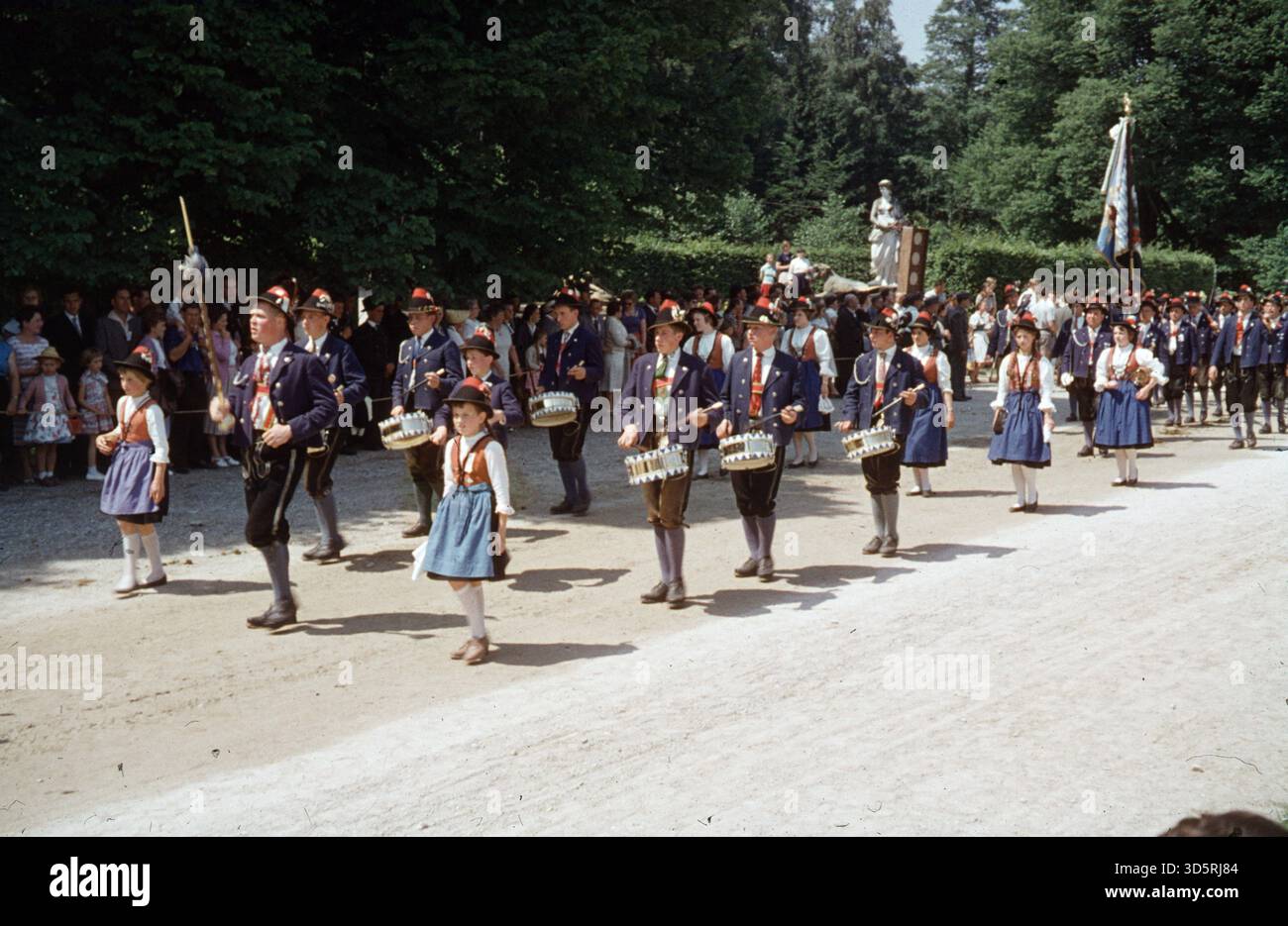 Procession of a band during a ceremony with the then Duke of Bavaria at ...