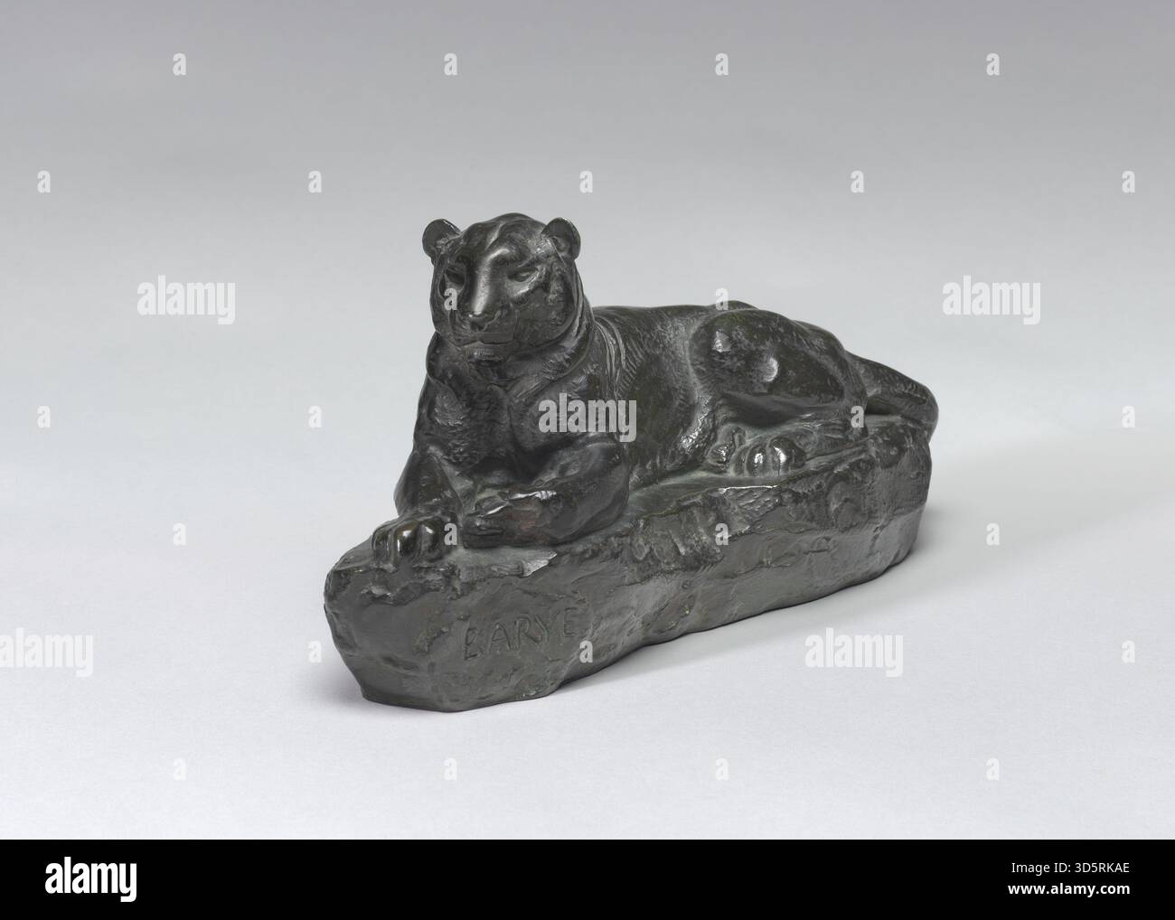 A bronze sculpture by Antoine Louis Barye depicting a panther from ...