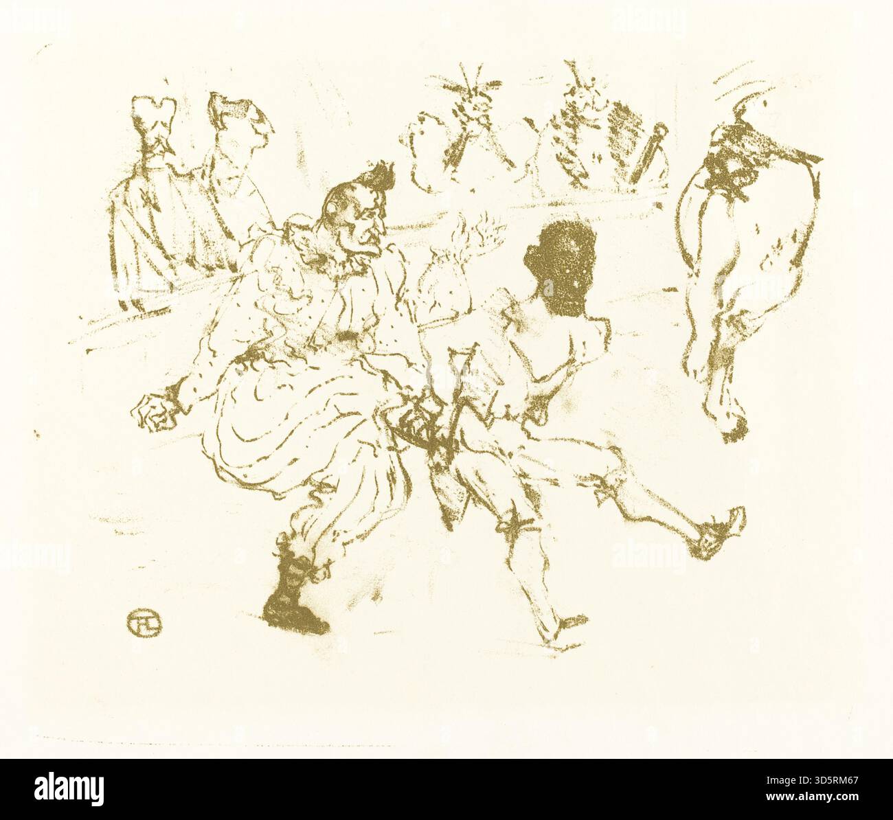 A print after Henri de Toulouse-Lautrec depicting the clown duo Footit ...