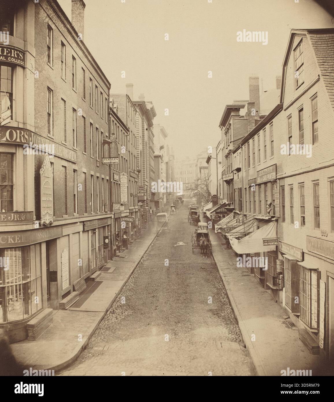 School Street, Boston, photographed by Josiah Johnson Hawes in the ...