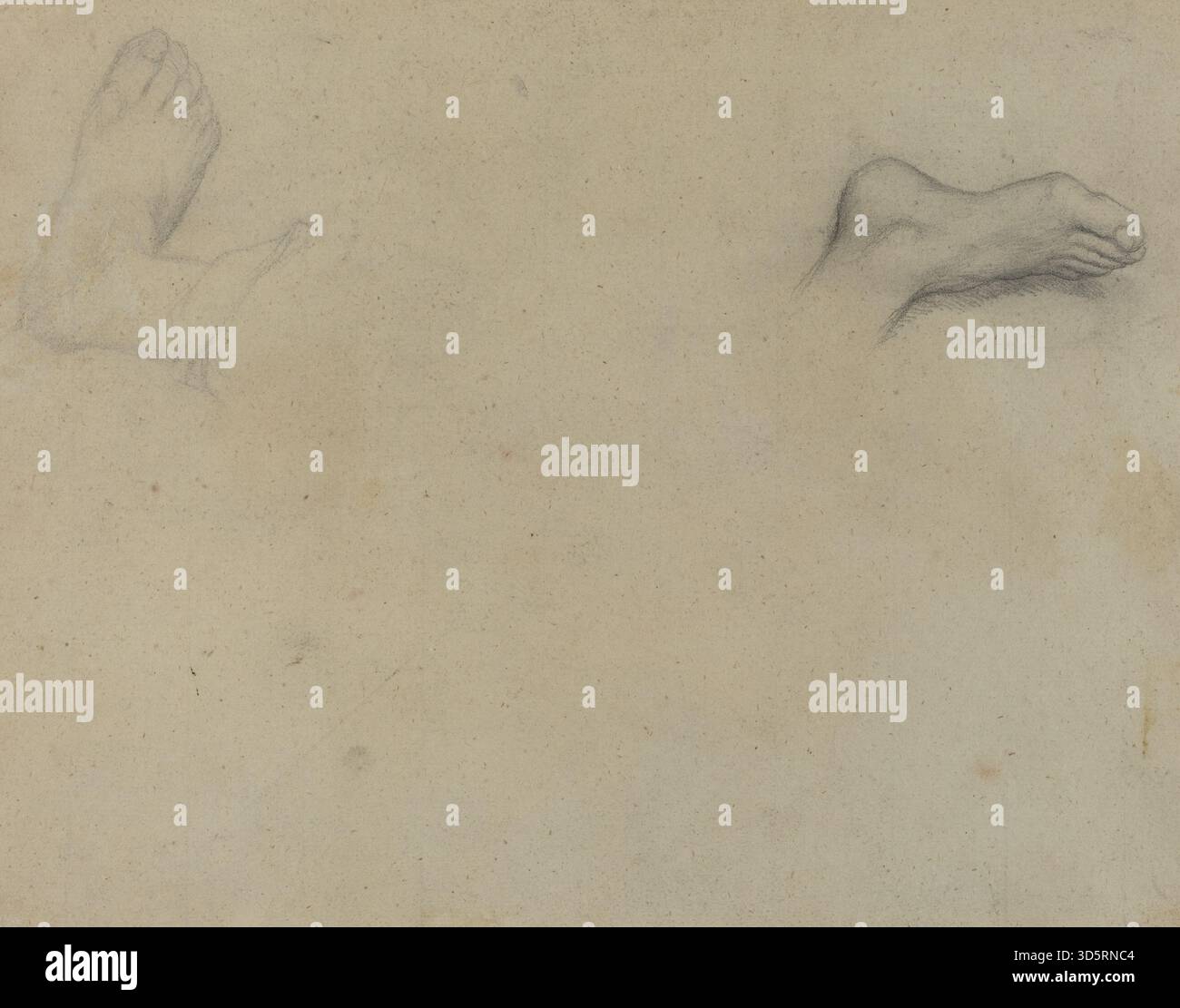This 1855 work by Degas shows detailed studies of human feet from ...