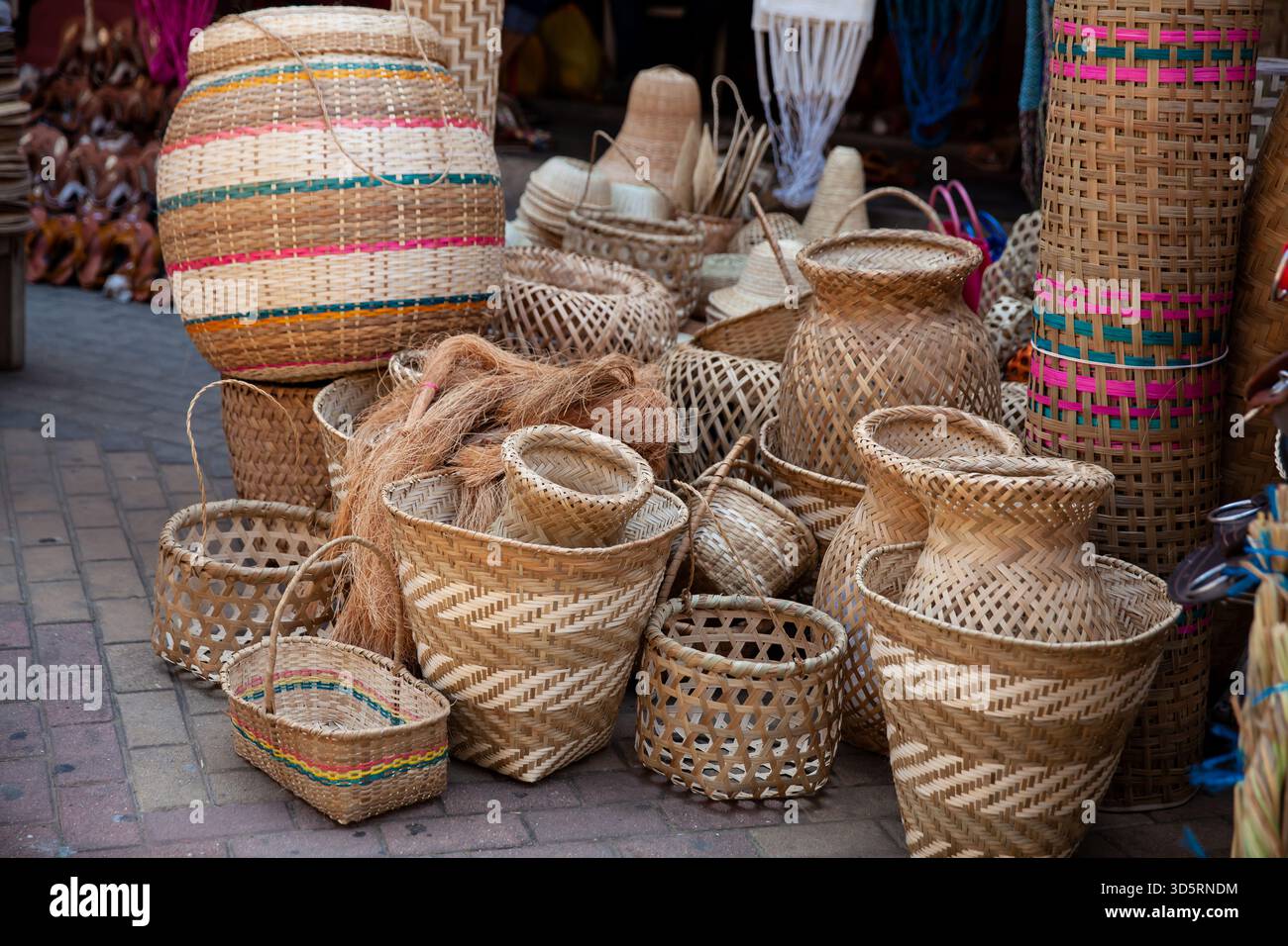 View of the handicraft shops at the historical Lorica Public Market in ...