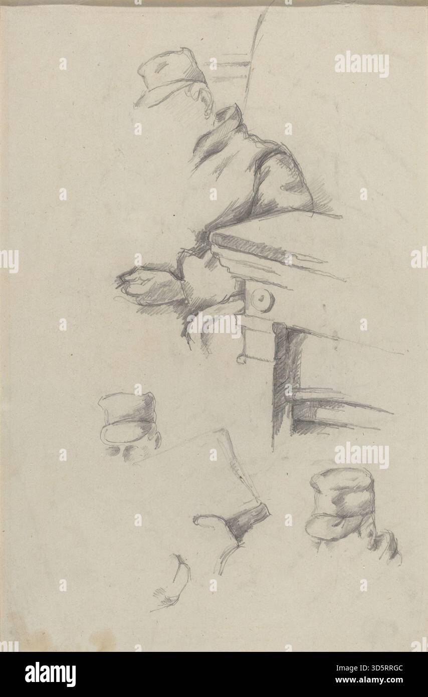 This portrait by Paul Cézanne, circa 1865–1870, verso view, depicts the ...