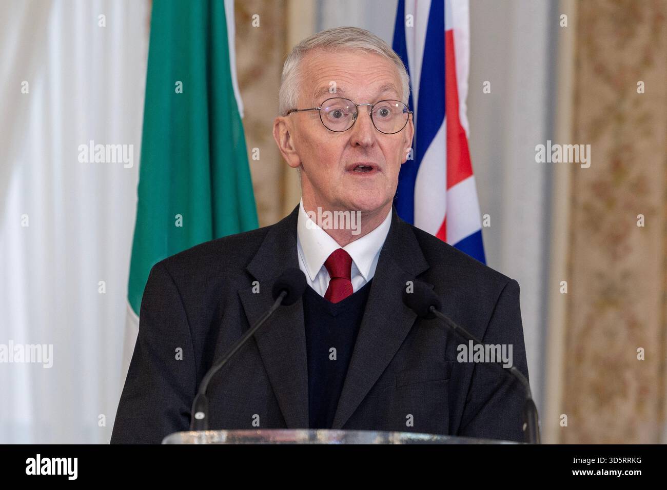 Secretary of State for Northern Ireland Hilary Benn speaking during a ...