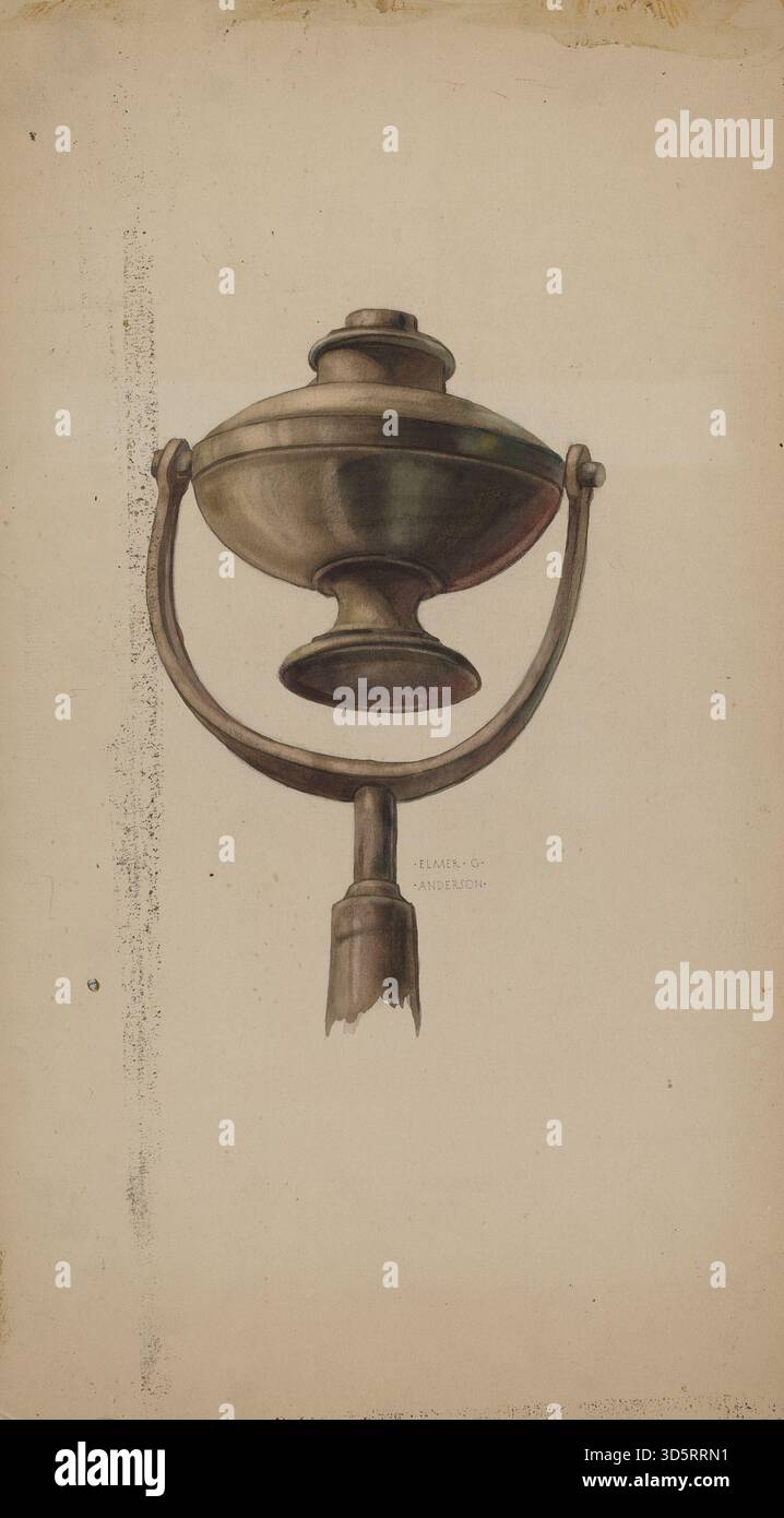 This circa 1937 fireman's torch by Elmer G Anderson shows metal ...