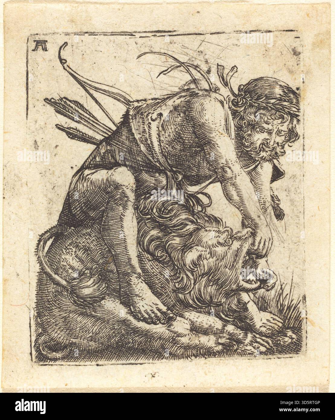 This print by Altdorfer shows Hercules in combat with the Nemean Lion ...