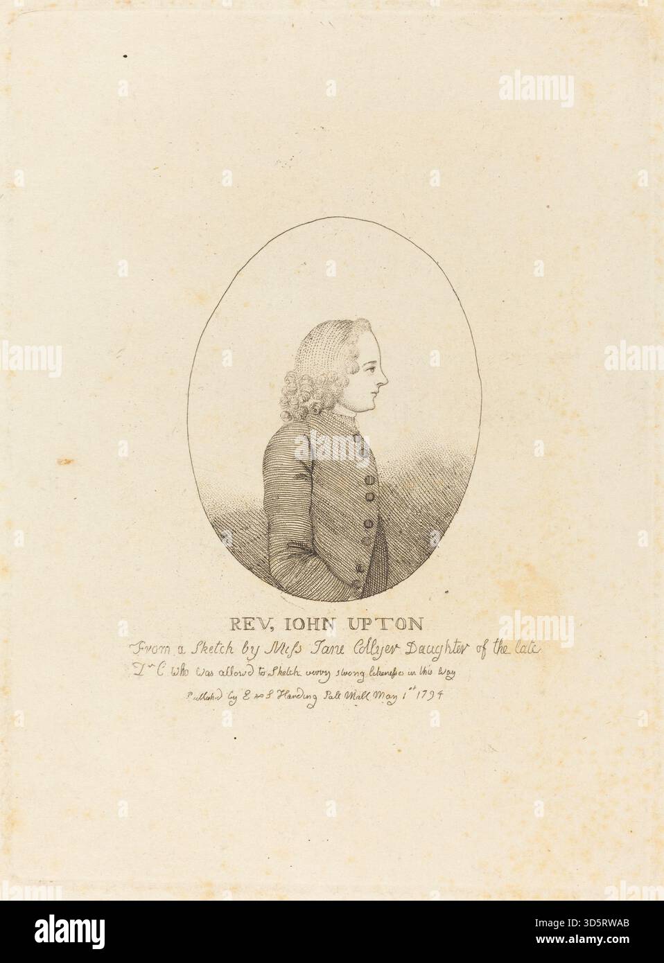 A portrait of Reverend John Upton, painted by Jane Collyer and ...