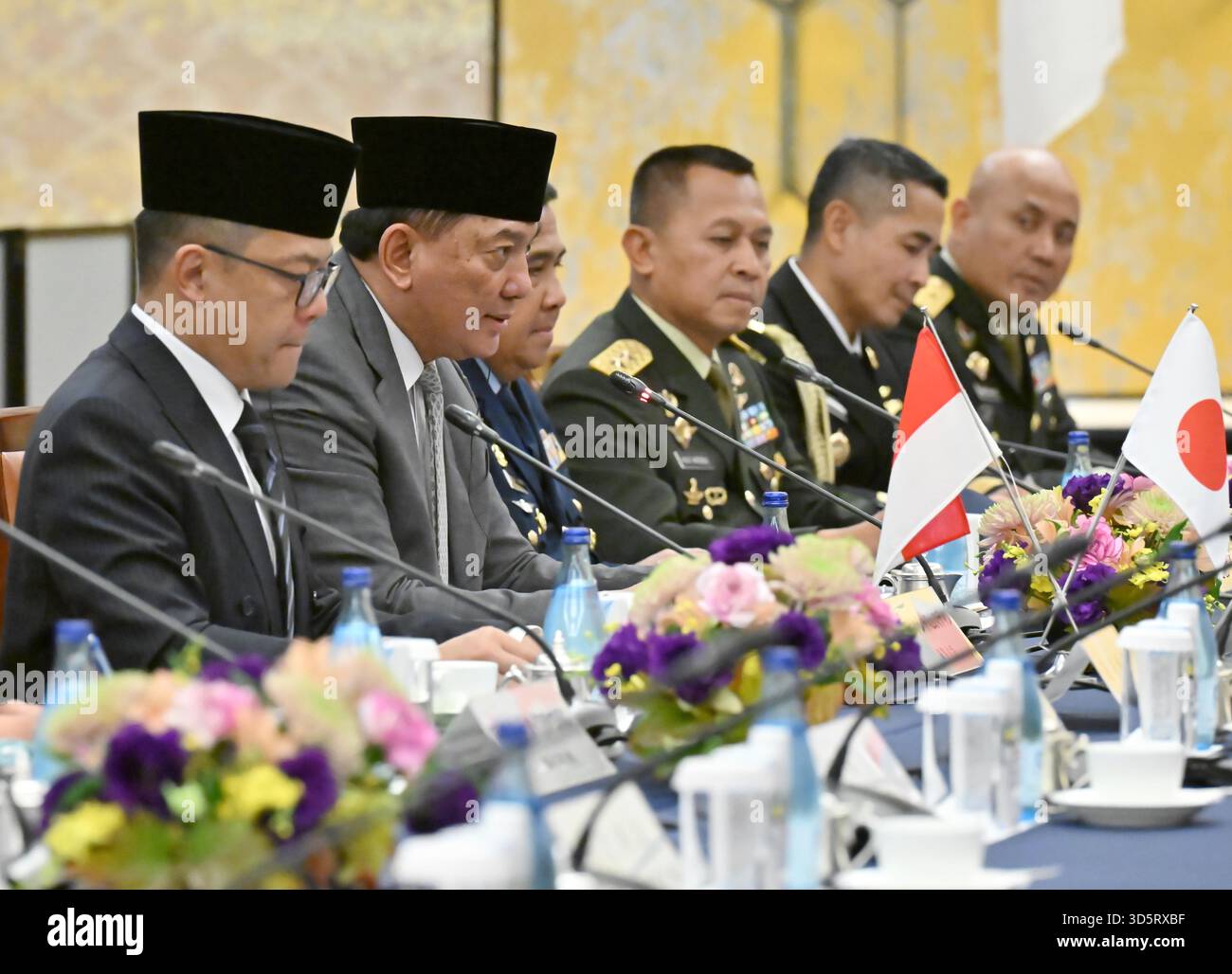 Indonesia's Defense Minister Sjafrie Sjamsoeddin (second from left ...
